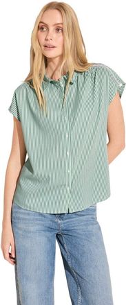 Street One Damen A344748 Gestreifte Sommer Bluse, Soft Moss Green, 36