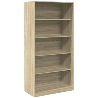 vidaXL Vidaxl - Garde-robe ch&ecirc;ne sonoma 100x50x200 cm - Bois ding&eacute;nierie - 5 compartiments de rangement - Fixation murale incluse