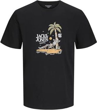 Jack & Jones Jack & Jones Jorskull Coast Tee SS Crew Neck T-Shirt pour Homme, Noir, M