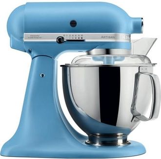 KitchenAid Robot Pâtissier - Artisan - Robot cuisine multifonctions à tête inclinable - Batteur avec 5 accessoires et 2 bols inox de 4,8 et 3 L - Bleu vintage