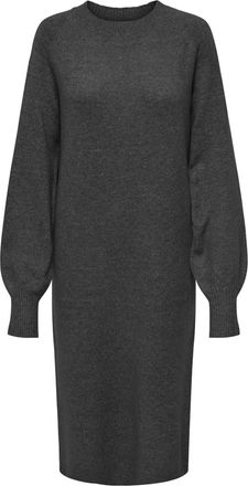 Jacqueline de Yong JdY Damen Jdyrue Life L/S Maxi Dress KNT, Dark Grey Melange, L