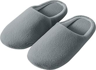 Generic Chaussures dint&eacute;rieur chaudes pour femme - Semelles souples - Pantoufles en coton pour homme - Pantoufles S pour hommes - Taille 15, gris, 42 2/3 EU