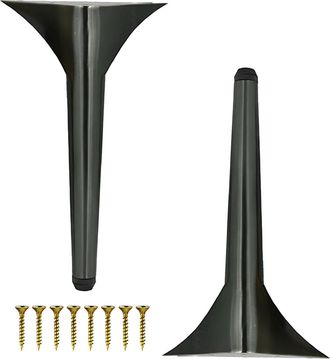 Generic Metallf&uuml;&szlig;e F&uuml;r Schr&auml;nke, 2 Dreieckige M&ouml;belf&uuml;&szlig;e Aus Edelstahl, Ersatzf&uuml;&szlig;e F&uuml;r Sofas, Betten Und Couchtische, Inklusive Befestigungsschrauben(Schwarz,2