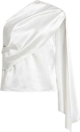 Alberta Ferretti Satin-One-Shoulder-Top mit Drapierung - - Tops - Damen - Wei&szlig; - XS