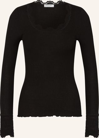 Rosemunde Longsleeve Benita Aus Seide Mit Spitze schwarz