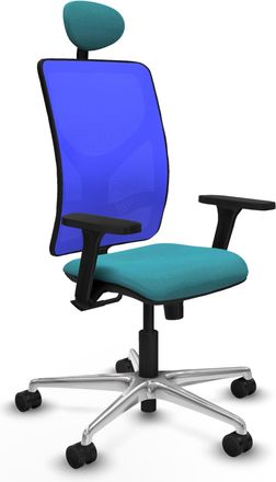 Piqueras y Crespo Stuhl mit verstellbarer Lendenwirbelst&uuml;tze, mit 3D-Armlehnen und festem Kopfteil, ausgestattet mit 3 Positionen und Schneideschaum, mit Rollen von 65 