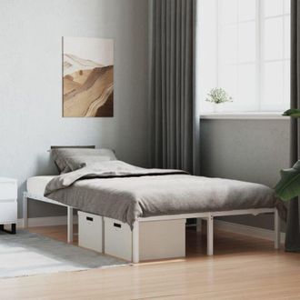 vidaXL Cadre de lit métal sans matelas blanc 120x200 cm Vidaxl