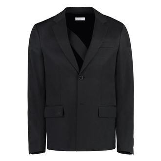 Off-white Einreihige Jacke aus Schurwolle - - Jackets - Herren - Schwarzk - L