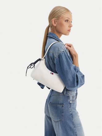 Tommy Jeans Handtasche Tjw City Charm Shoulder Bag AW0AW18458 Wei&szlig;