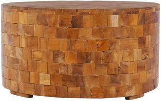 Les Tendances Table basse ronde bois massif clair Mundi D 60cm