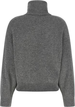 Brunello Cucinelli English Ribbed Virgin Wool Blend Sweater - gray