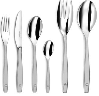 Lou Laguiole 251903M000F91 Satin Figur 50-teiliges Besteckset, Edelstahl, Satiniert