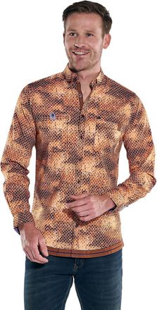 Engbers Herren Herren Langarm-Hemd Gemustert, Rostorange, 39855, Rostorange in Gr&ouml;&szlig;e 3XL
