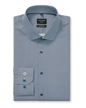Olymp No. Six, Super Slim Fit, Climate Control Stretch-Hemd mit Print, Extralang in