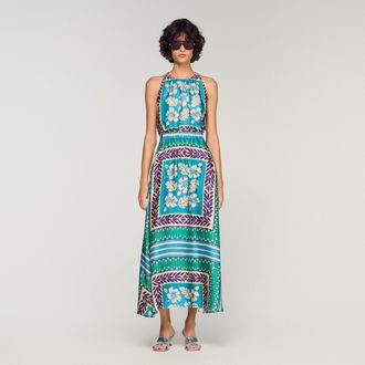 Sandro Langes Kleid mit Blumendruck