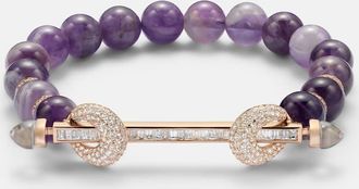 Ananya Armband Chakra aus Amethyst mit 18kt Ros&eacute;gold, Diamanten und Quarz