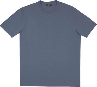 Zanone Homme, Tops, Bleu, Taille: 2XL T-shirt ras du cou