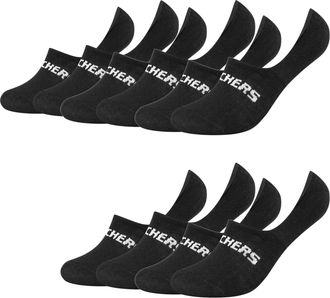 Skechers 8 Paar Unisex Footies Mesh Ventilation Socken SK44008, Farbe:Black, Socken & Strümpfe:43-46