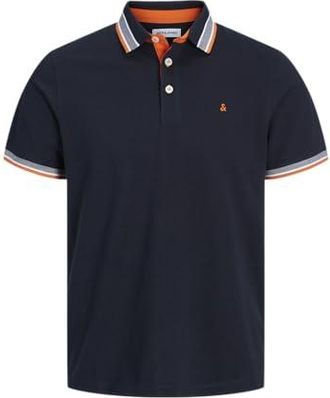 Jack & Jones Jjepaulos Polo Ss Noos Pls Homme Polo, Marine - Orange - Gris Clair, 6XL Grande taille