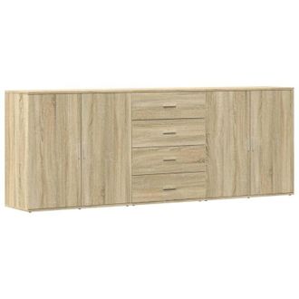 vidaXL Sideboards 3 Stk. Sonoma-Eiche Holzwerkstoff - Vidaxl