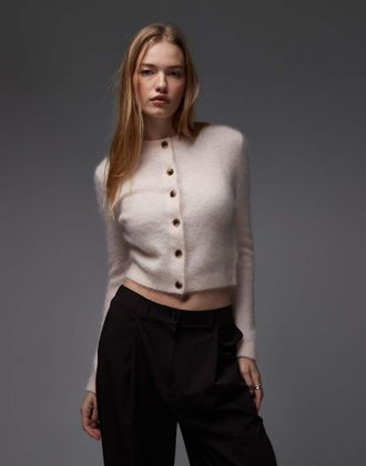 & Other Stories Gilet en laine et mohair - Rose p&ecirc;che-Orange