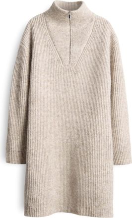 OPUS Damen Minikleid | WONELLI kurzes Rippstrickkleid im Wollmix Macadamia, 38