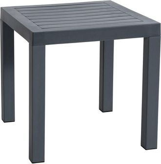 Clp Table de jardin 45x45 cm - Polypropyl&egrave;ne trait&eacute; r&eacute;sistant aux intemp&eacute;ries - Design moderne gris fonc&eacute; - Id&eacute;ale pour balcon et cuisine