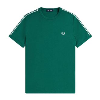 Fred Perry Contrast Tape Ringer T-Shirt - - Tops - Herren - Gr&uuml;n - M