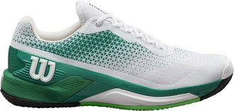 Wilson Herren Rush Pro 4.0 Clay Sneaker, White/Bosphorus/Classic Green, 41 1/3 EU