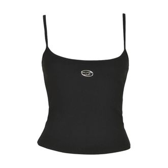 Diesel Geripptes Stretch-Baumwoll-Top - - Tops - Damen - Schwarzk - L