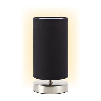 Brilliant Claire Tischleuchte mit Lampenschirm aus Stoff, Sockel E14, max. 40 W Modern Eisen schwarz, 12 x 12 x 25.5 cm, 13247/06