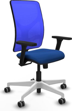 Piqueras y Crespo Atmungsaktiver B&uuml;rostuhl mit 3D-Armlehnen, h&ouml;henverstellbare Lendenwirbelst&uuml;tze, ausgestattet mit 3 Positionen und Schneideschaum, Blau/Blau