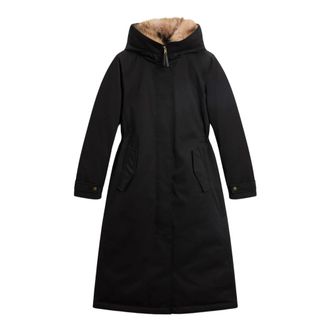 Woolrich Bester Baumwoll-Parka mit Kunstpelzbesatz - - Coats - Damen - Schwarzk - L