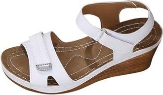 Generic Sandales compens&eacute;es respirantes et d&eacute;contract&eacute;es &agrave; bout ouvert pour femme - &Eacute;l&eacute;gantes - Couleur unie - Polyvalentes - Confortables - L&eacute;g&egrave;res - Sandale