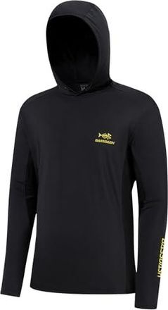 Bassdash Hommes UPF 50 + Cordon de Serrage Chemises à Capuche de Pêche Protection Solaire UV à Manches Longues Randonnée en Plein air T-Shirts à Capuche FS33M