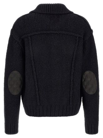 Dsquared2 Logo Patch Wool Blend Cardigan - Black