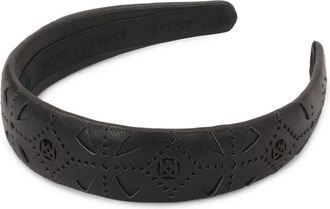 Kazar Schwarzes Lederband mit feinem Muster - - Accessories - Damen - Schwarzk - ONE SIZE