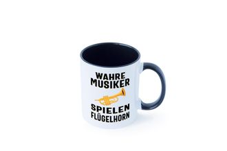 Generic Wahre Musiker spielen Flügelhorn | Trompete Farbige Tasse - Kaffeetasse/Geschenk/Familie - Schwarz