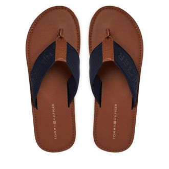 Tommy Hilfiger Zehentrenner Tommy Hilfiger Jacquard Logo FM0FM05808 Dunkelblau