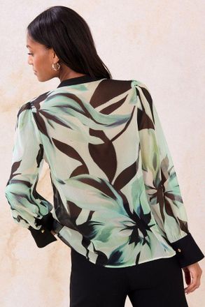 Lipsy Langarmbluse Lipsy Bluse, Print, Nieten + V-Ausschnitt, Regular (1-tlg)