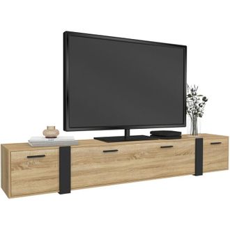 IDMarket Meuble TV 180 cm suspendu PHOENIX 3 portes design industriel