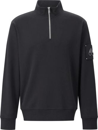 Moose Knuckles Homme, Sweatshirts et sweats à capuche, Noir, Taille: XL Sweat à Capuche en Coton avec Patch Logo en Métal
