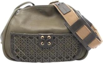 Dior Pre-owned Sac bandouli&egrave;re en cuir Lattice Messenger - Femme - Pre-owned - Vert - Taille: ONE Size