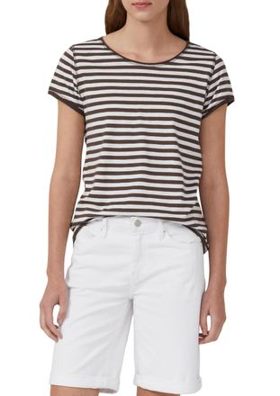 s.Oliver T-Shirt mit Rollkanten und Flammgarnstruktur