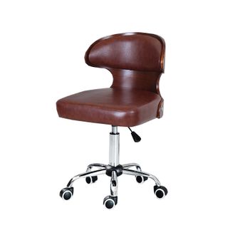 Generic B&uuml;rostuhl, Armlose Leder-Computerst&uuml;hle for Zu Hause, H&ouml;henverstellbar Und Um 360&deg; Drehbares Rad, Geeignet for Zuhause Und B&uuml;ro(Color3)