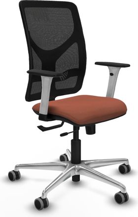 Piqueras y Crespo Schreibtischstuhl mit Armlehnen und hoher R&uuml;ckenlehne, Kaffeefarben, h&ouml;henverstellbare Lendenwirbelst&uuml;tze, ausgestattet mit Syncro/Traslack und Schnei