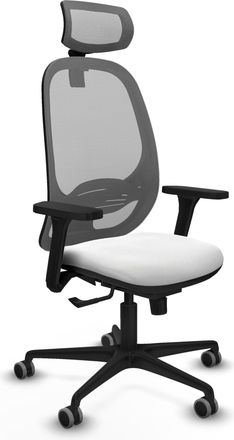 Piqueras y Crespo Stuhl mit Lendenwirbel- und Nackenst&uuml;tze mit 3D-Armlehnen und h&ouml;henverstellbarem Kopfteil und Neigungsverstellung, ausgestattet mit 3 Positionen und S