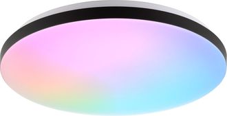 Brilliant LED Deckenleuchte Livio, 2400 Lumen, 3000-6500 K, &Oslash; 38,5cm, dimmbar, digitales RGB, Nachtlicht, Timer, Fernbedienung, Kunststoff, wei&szlig;, schwarz, ideal