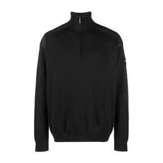 Calvin Klein Quarter Zip Pullover Mix Media - - Knitwear - Herren - Schwarzk - S