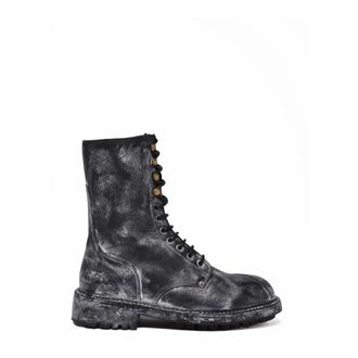 Dolce & Gabbana Anfibio Schn&uuml;rstiefel - - Shoes - Herren - Schwarzk - 39 EU
